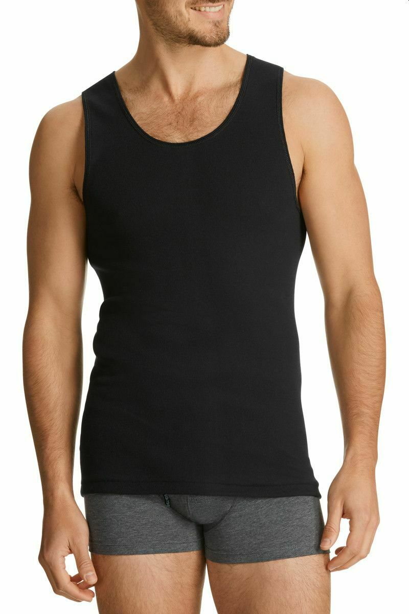 6 X Bonds Chesty Mens Singlets Black – Tie Store Australia