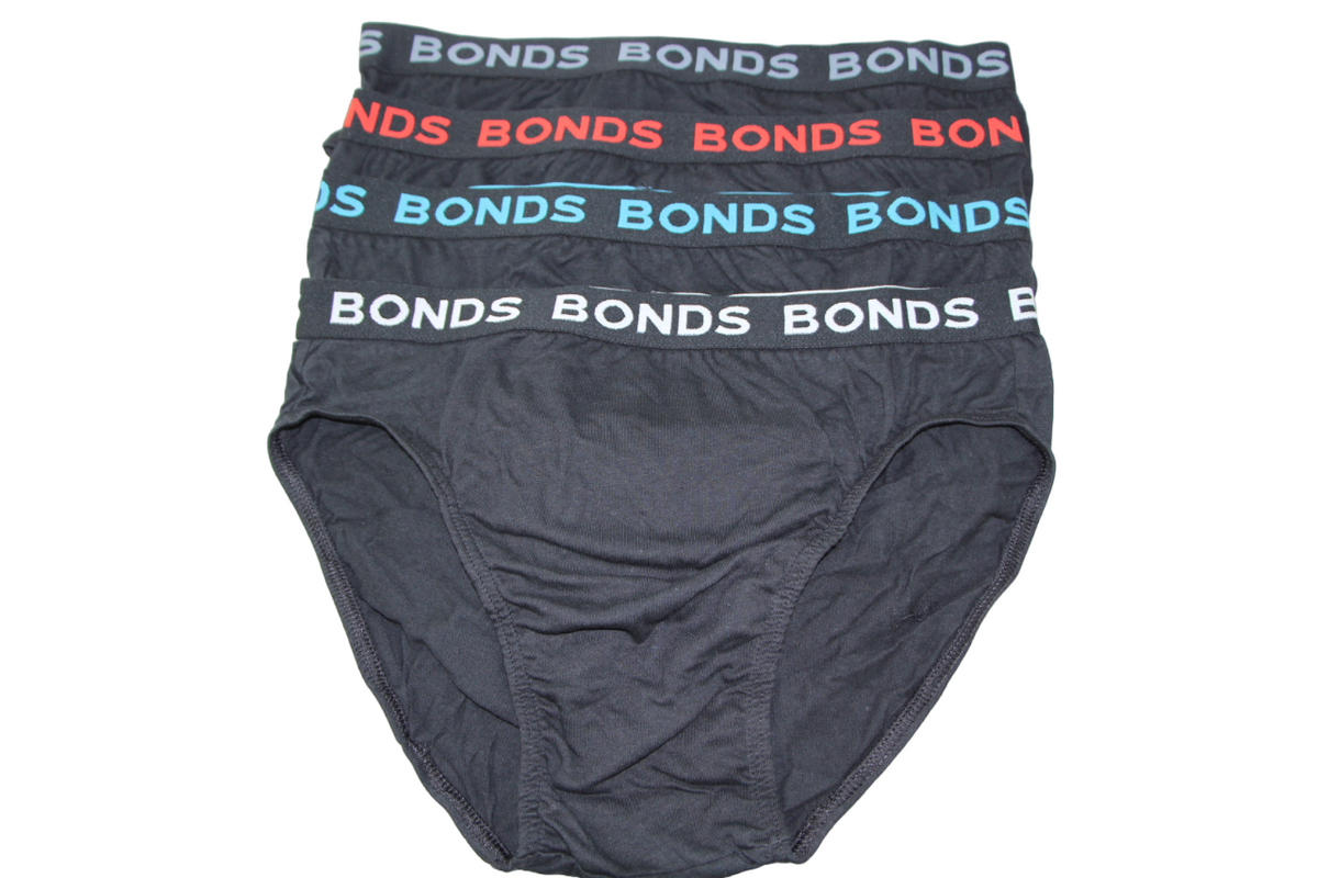 4 Pairs X Bonds Mens Hipster Briefs Black/Multicoloured Logo As1 – Tie ...