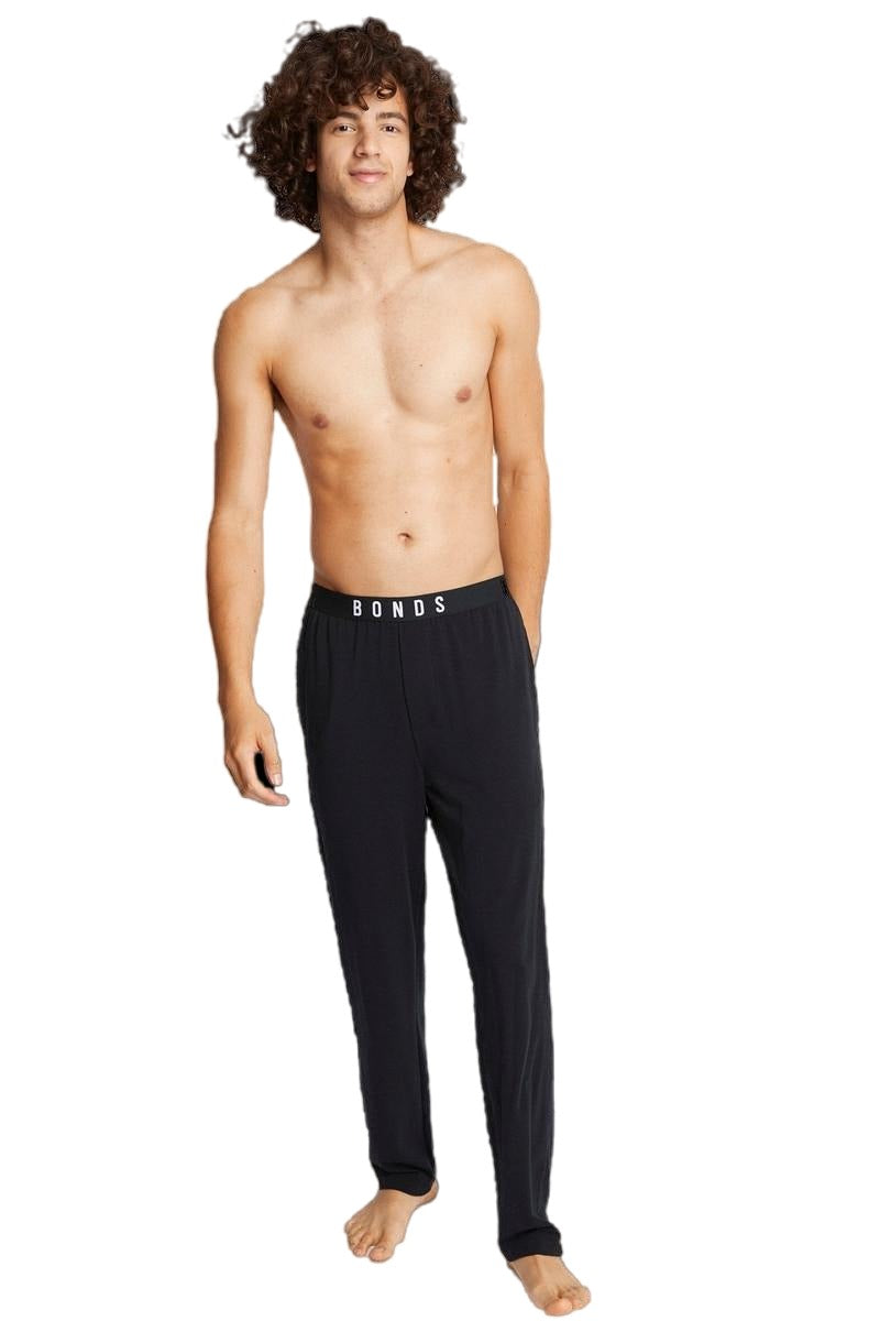 Bonds Mens Comfy Livin Jersey Pant - Black Tracksuit Pants Trackies ...