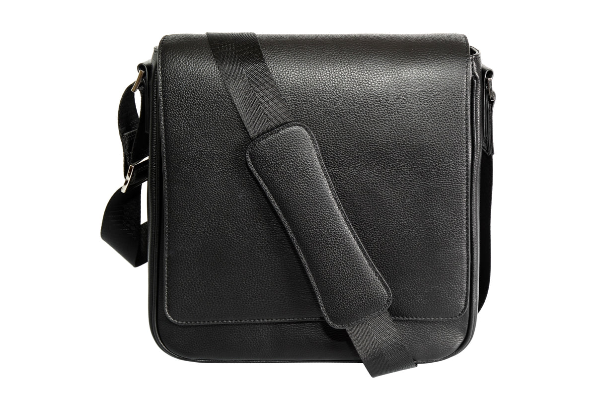 Unisex Vky Mateo Leather Messenger Shoulder Bag Handbag - Black – Tie ...